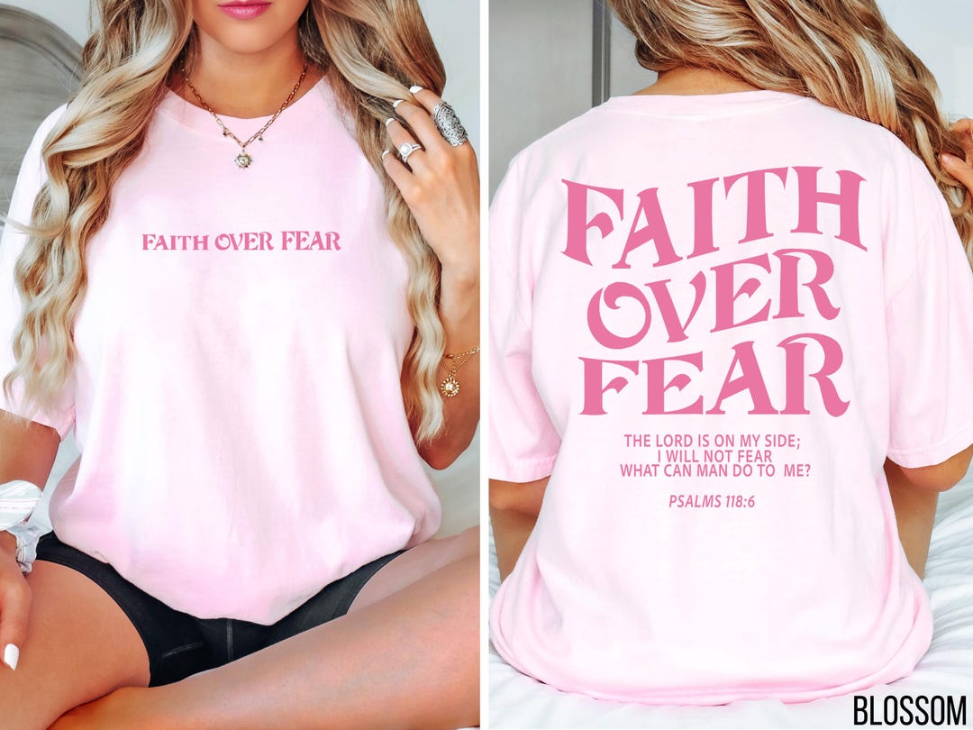 Faith Over Fear Shirt Comfort Colors® Aesthetic Christian Shirt Bible ...