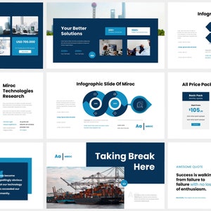 Blue Powerpoint Presentation Template Navy Dark Blue, Clean Business ...