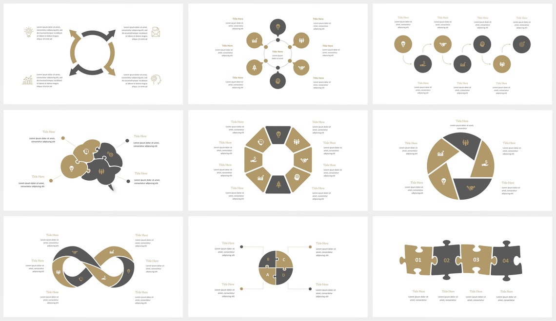 Gold Powerpoint Presentation Template, Minimal Modern Presentation ...