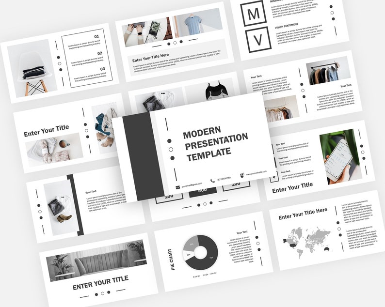Modern and Minimal Magazine Style Powerpoint Presentation - Etsy