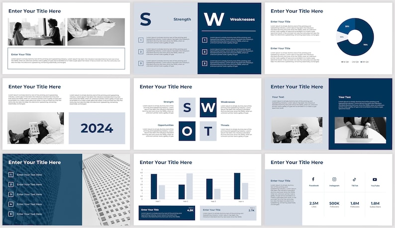 Blue Powerpoint Presentation Template Navy Dark Blue, Clean Business ...