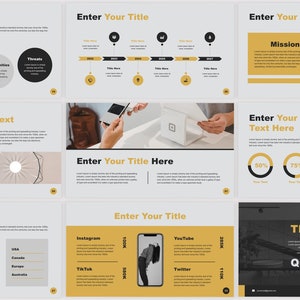 Yellow and Gray Minimal Modern Presentation, Clean Business Pitch Deck ...