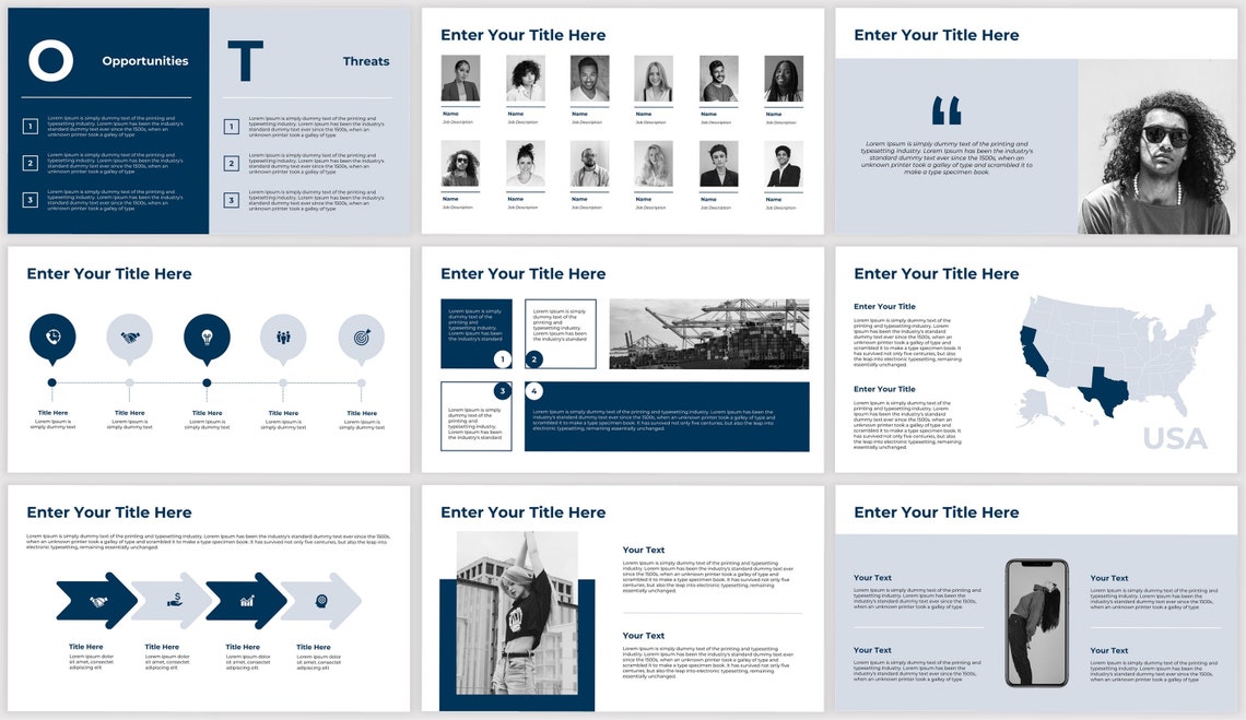 Blue Powerpoint Presentation Template Navy Dark Blue, Clean Business ...