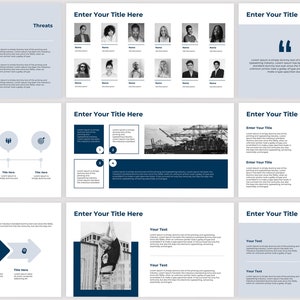 Blue Powerpoint Presentation Template Navy Dark Blue, Clean Business ...