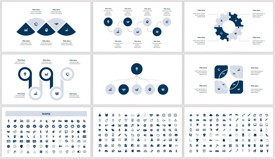 Blue Powerpoint Presentation Template Navy Dark Blue, Clean Business ...