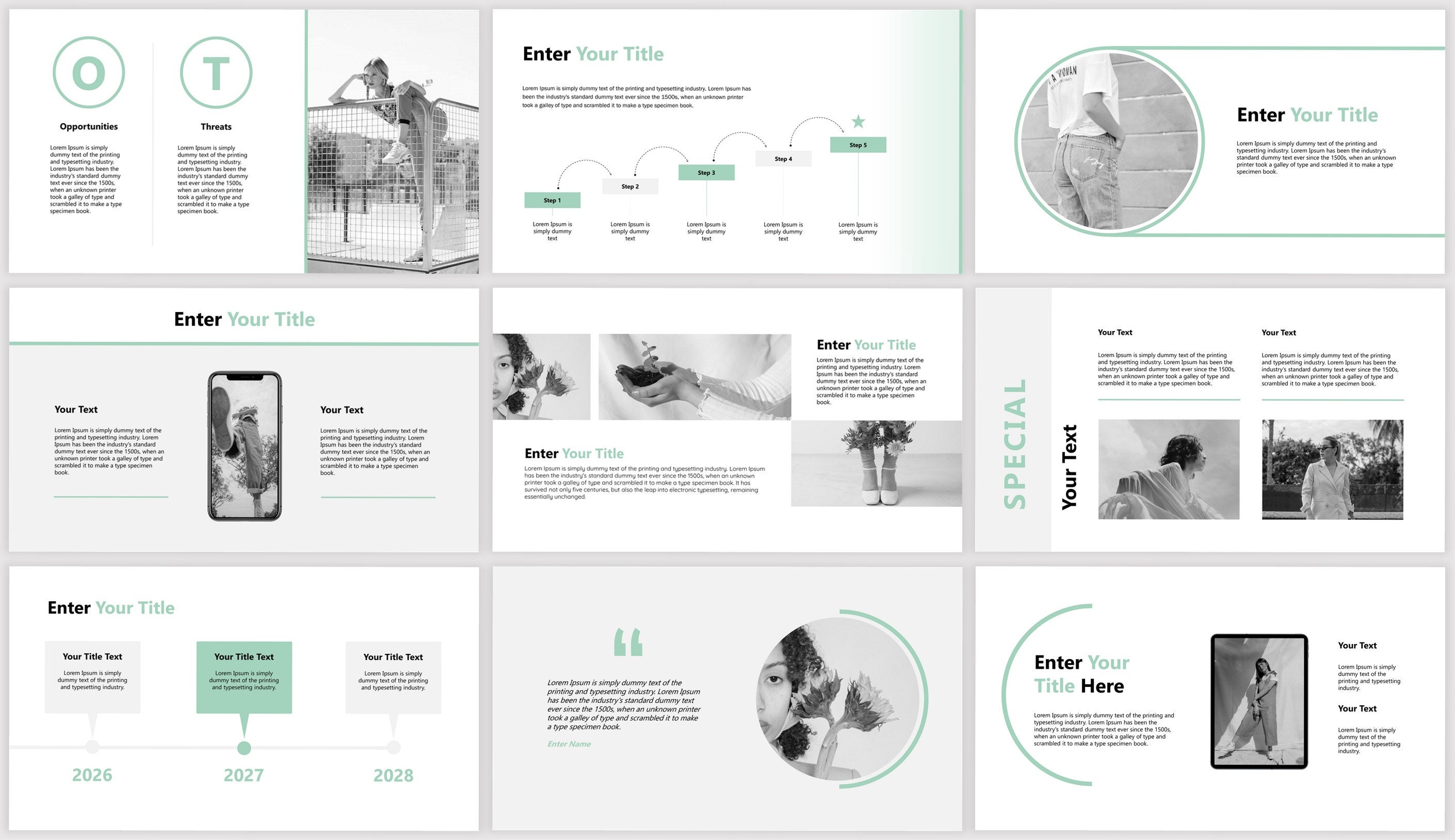 Appealing and Minimal Magazine Style Powerpoint Presentation Template ...