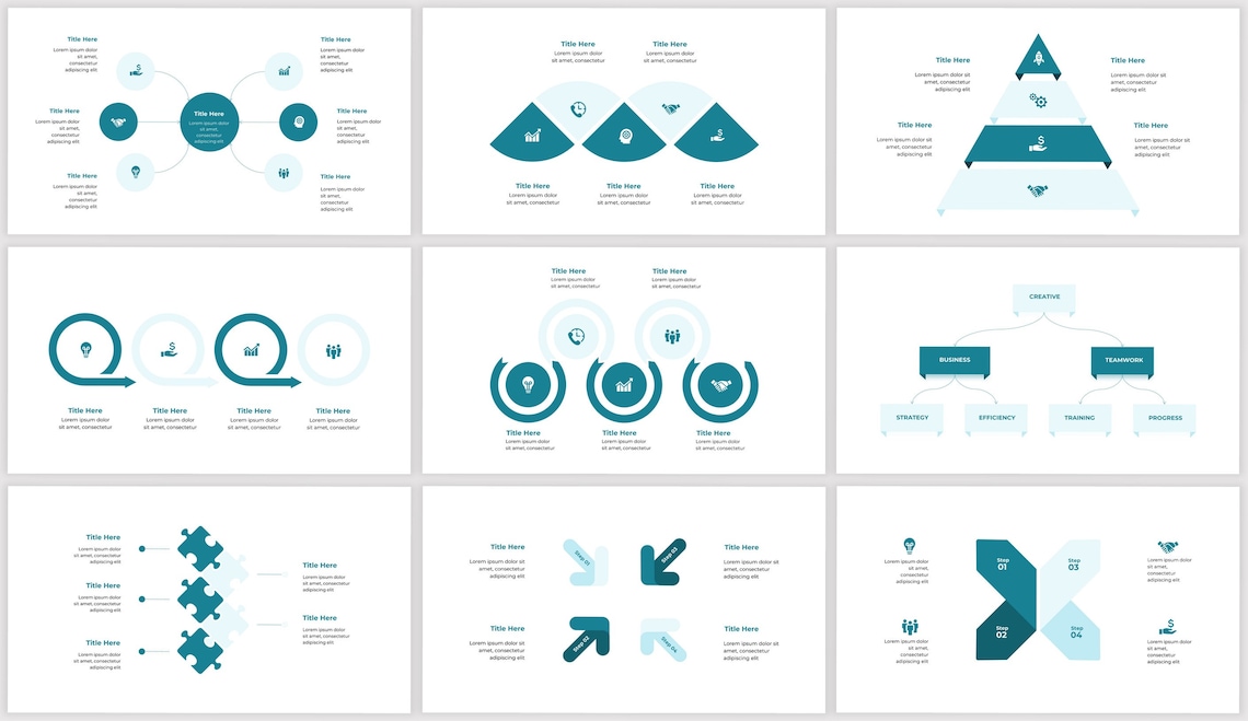 Clean Powerpoint Presentation Template Aqua Blue, Minimal Business ...
