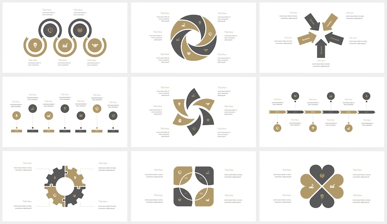 Gold Powerpoint Presentation Template, Minimal Modern Presentation ...