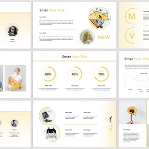Minimal, Modern and Clean Powerpoint Template, Minimalist Yellow ...