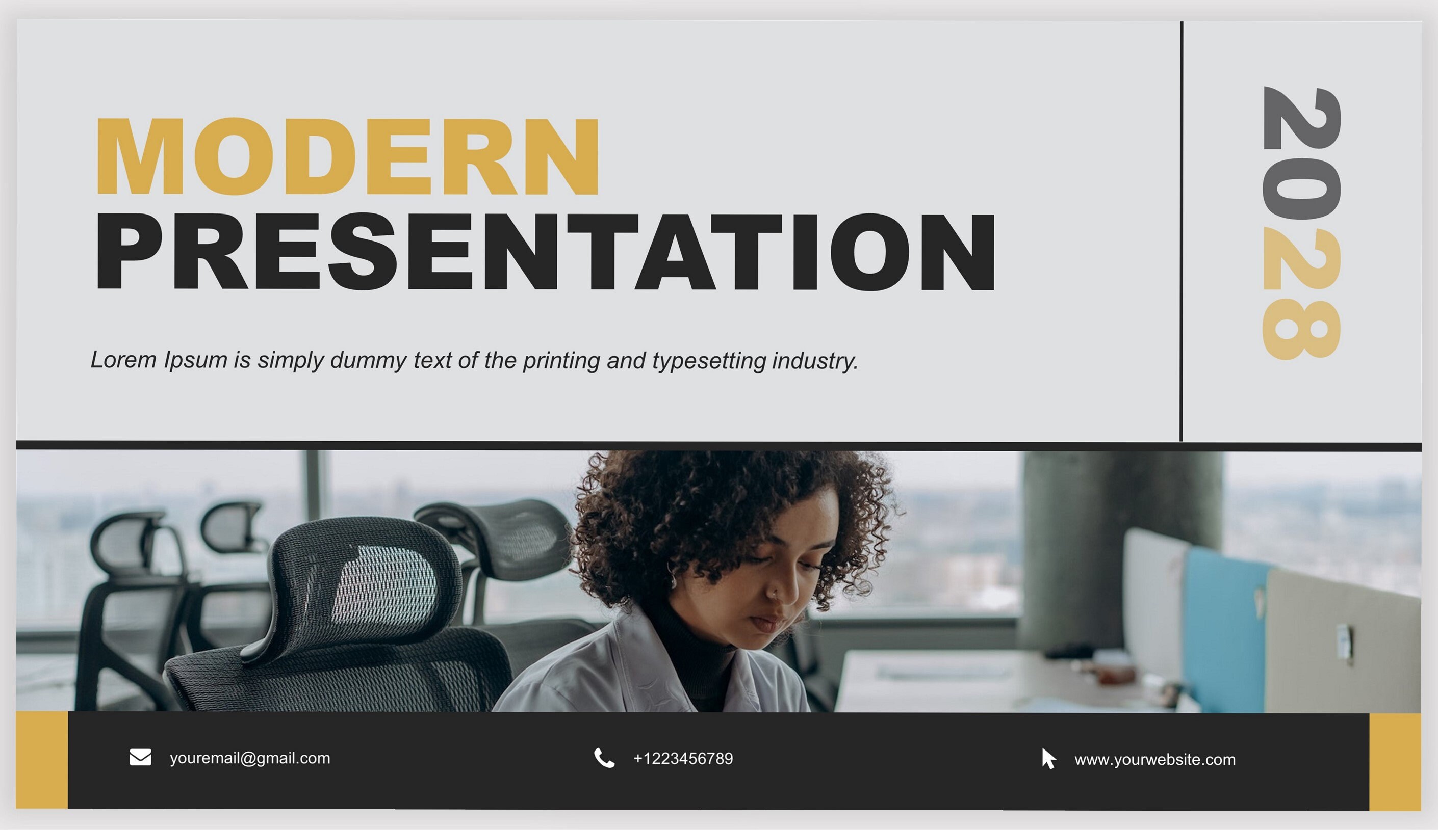 Yellow and Gray Minimal Modern Presentation, Clean Business Pitch Deck ...