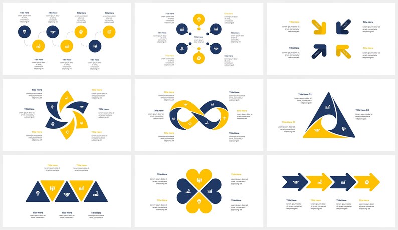 Blue and Yellow Presentation Template, Business Pitch Deck Template ...