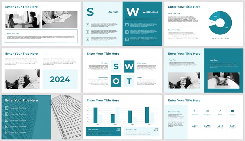 Clean Powerpoint Presentation Template Aqua Blue, Minimal Business ...