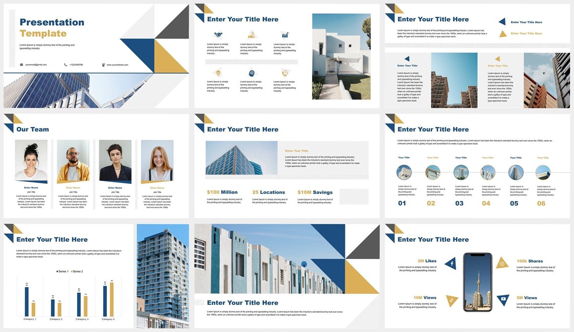 Triangular Design Powerpoint Presentation Template, Business Pitch Deck ...