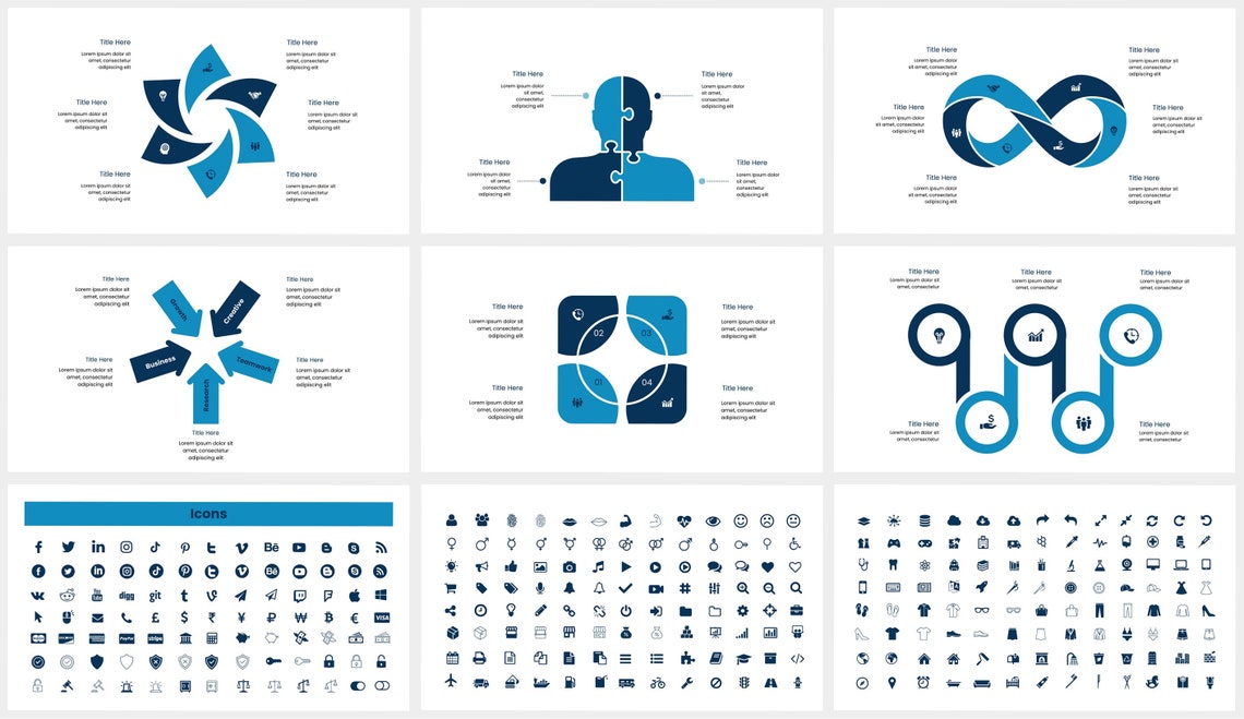 Blue Powerpoint Presentation Template Navy Dark Blue, Clean Business ...