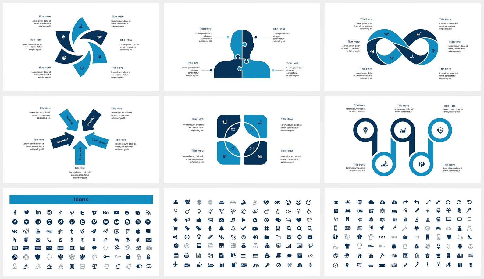 Blue Powerpoint Presentation Template Navy Dark Blue, Clean Business ...