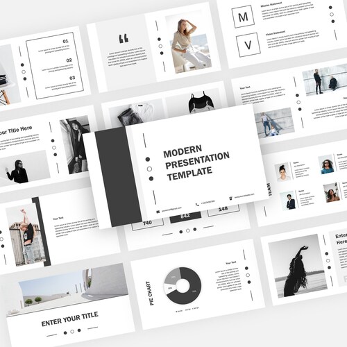 Minimal Modern Clean Style Powerpoint Template - Etsy
