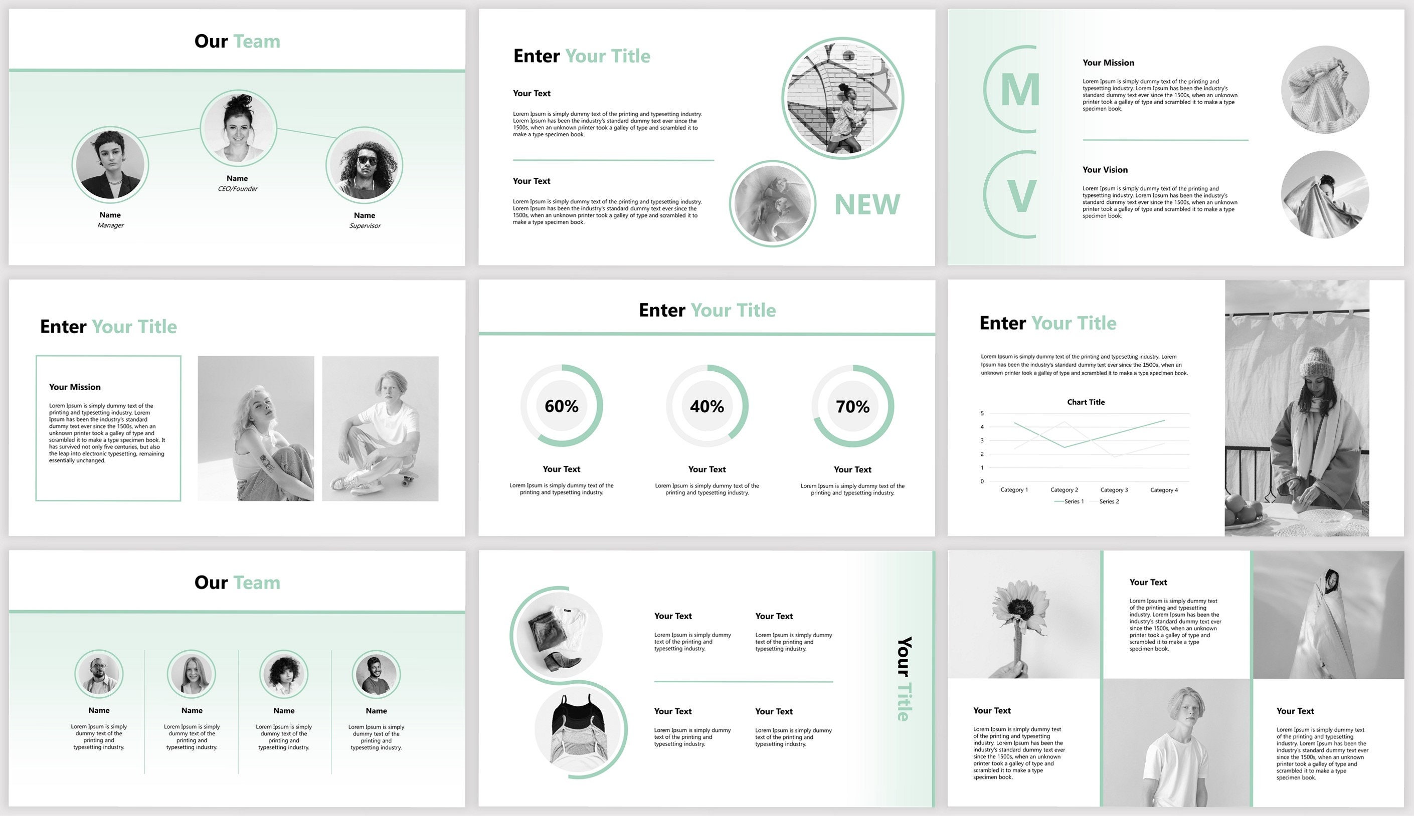 Appealing and Minimal Magazine Style Powerpoint Presentation Template ...