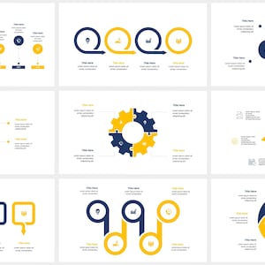 Blue and Yellow Presentation Template, Business Pitch Deck Template ...
