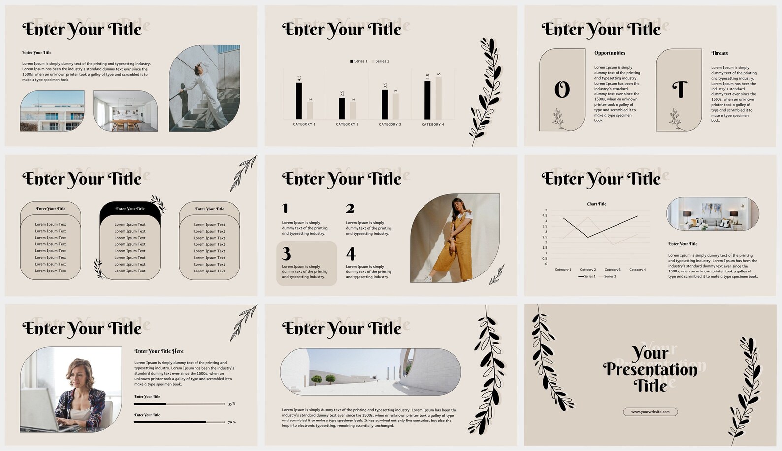Beige Powerpoint Presentation Template, Minimal Modern Presentation ...