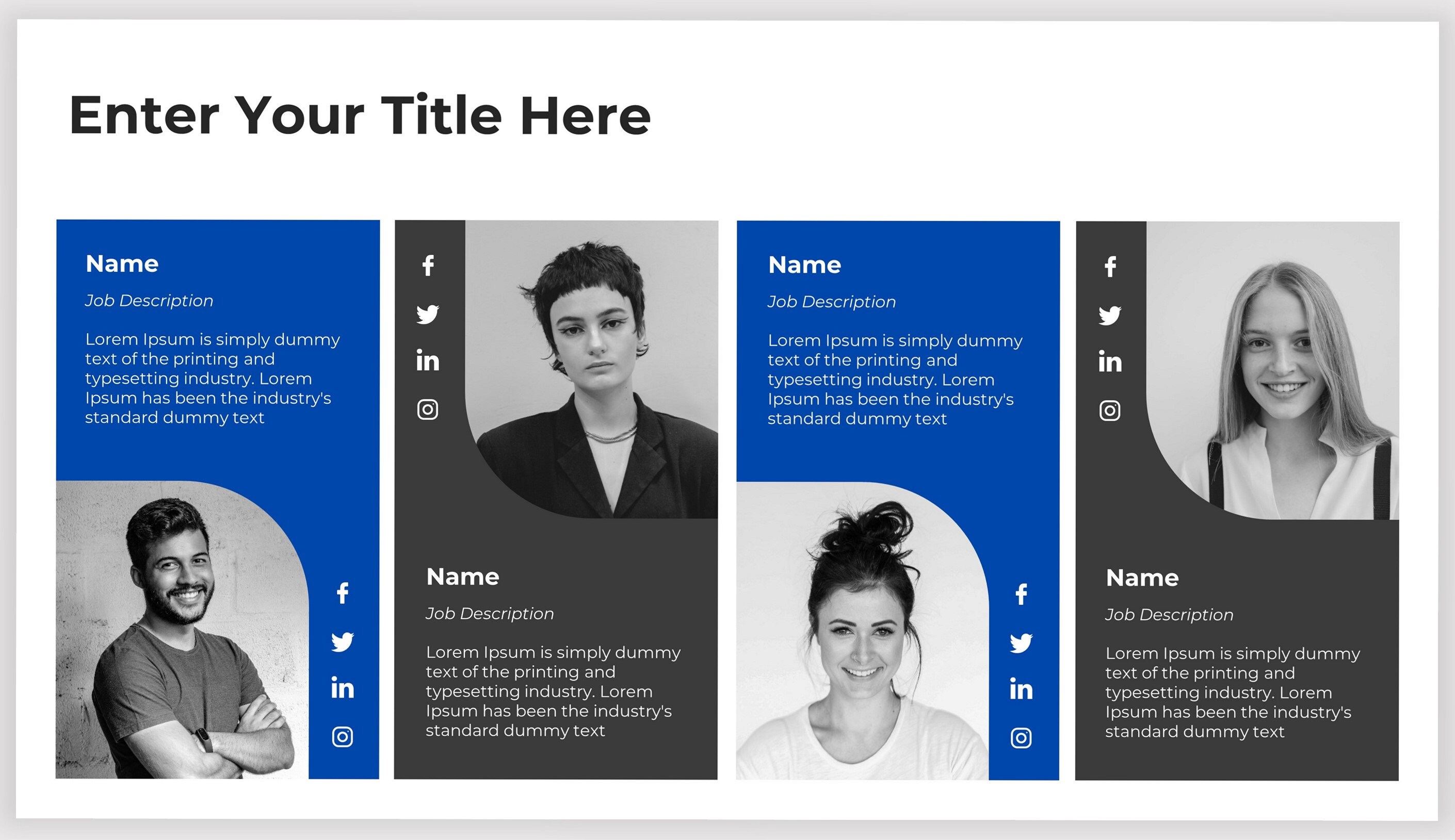 Blue and Black Powerpoint Presentation Template, Clean Business Pitch ...