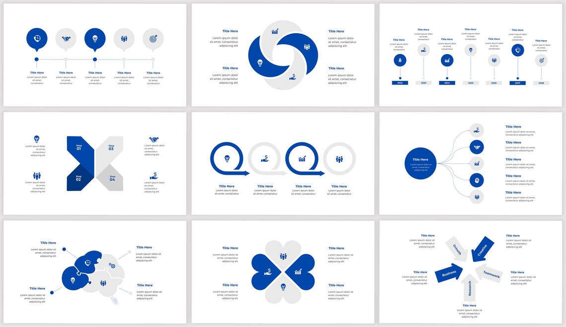 Blue and Black Powerpoint Presentation Template, Clean Business Pitch ...