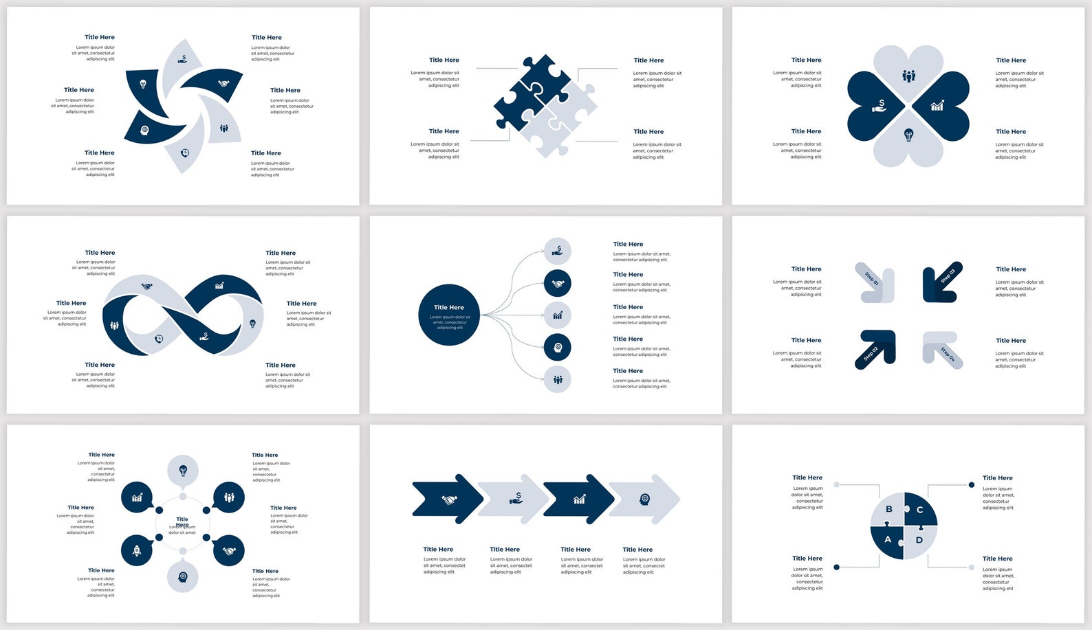 Blue Powerpoint Presentation Template Navy Dark Blue Clean - Etsy