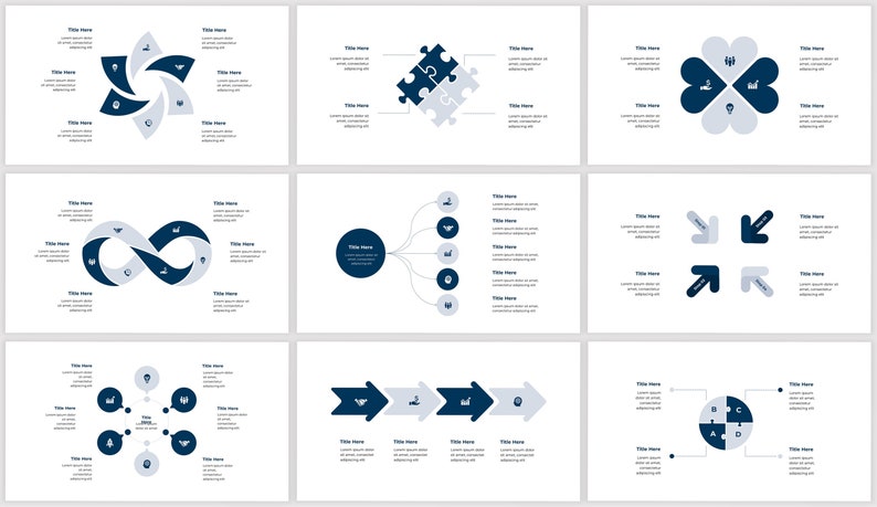 Blue Powerpoint Presentation Template Navy Dark Blue, Clean Business ...