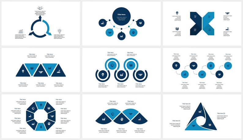 Blue Powerpoint Presentation Template Navy Dark Blue, Clean Business ...