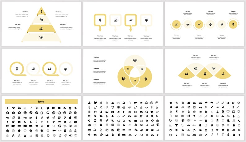 Minimal, Modern and Clean Powerpoint Template, Minimalist Yellow ...