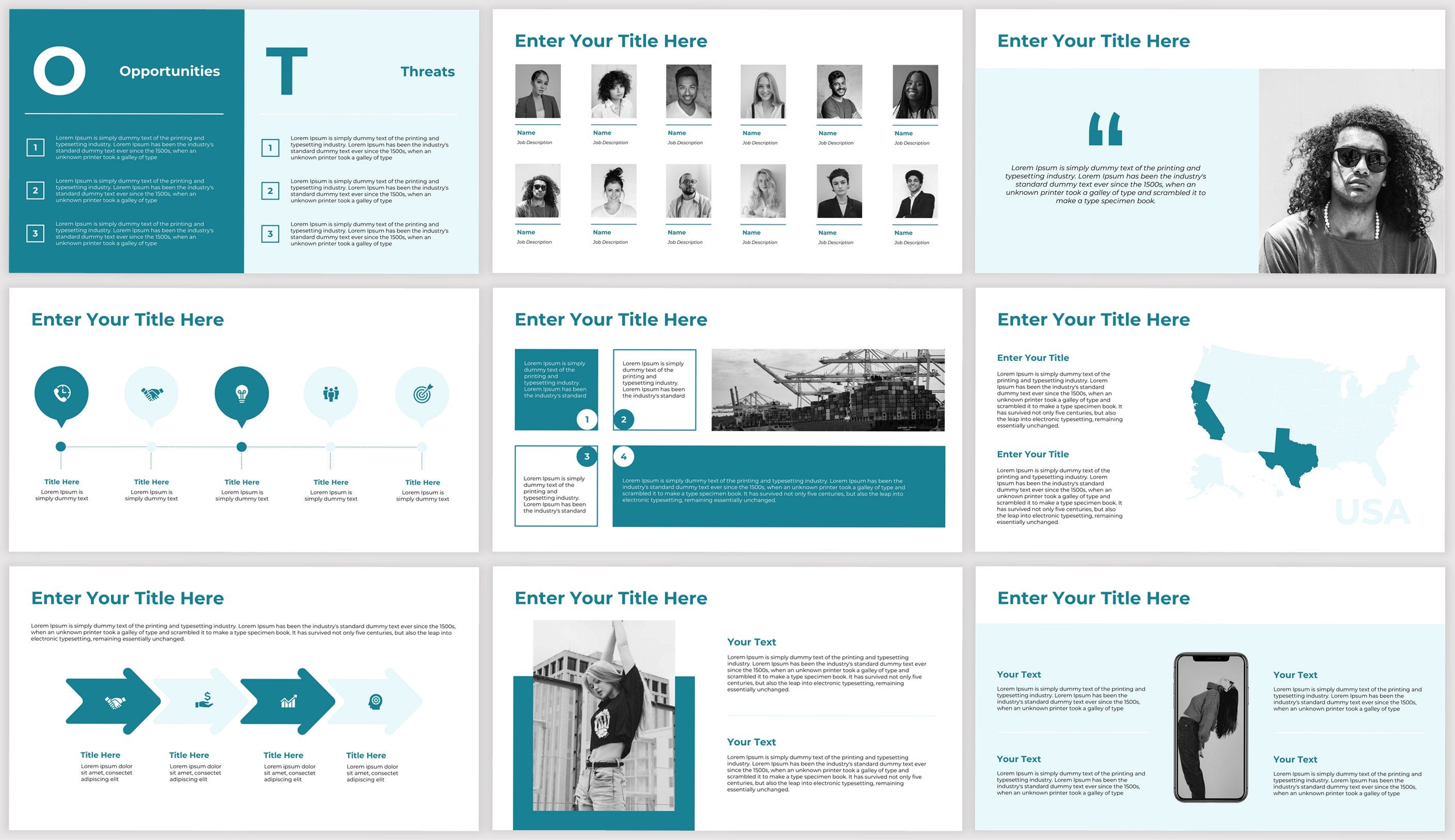 Clean Powerpoint Presentation Template Aqua Blue, Minimal Business ...