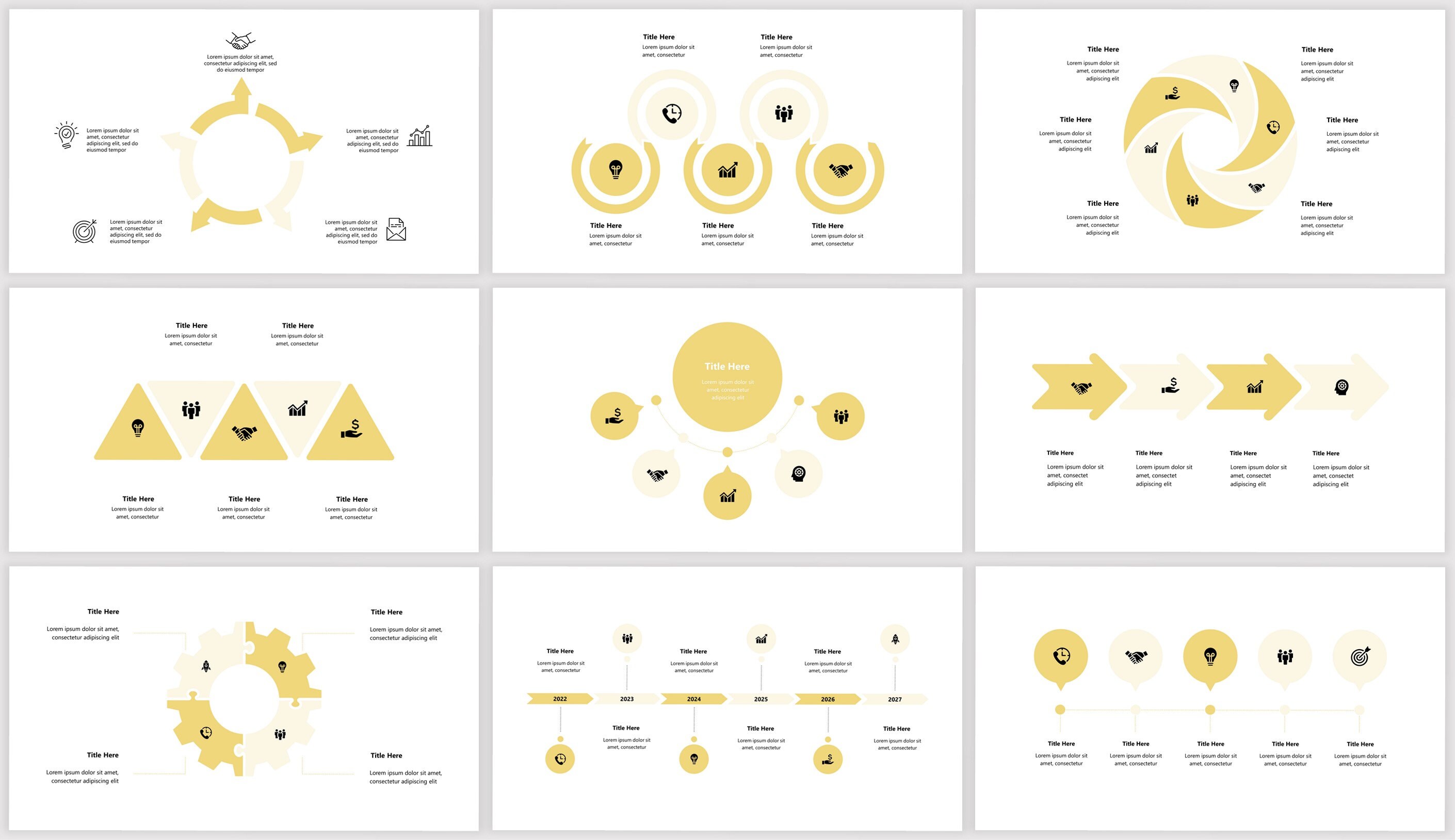 Minimal, Modern and Clean Powerpoint Template, Minimalist Yellow ...
