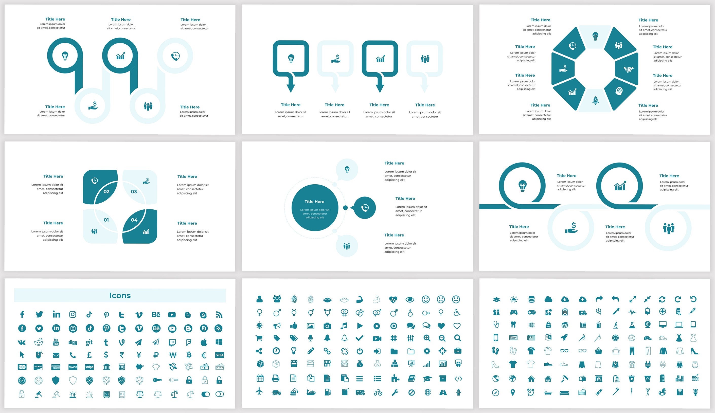 Clean Powerpoint Presentation Template Aqua Blue, Minimal Business ...