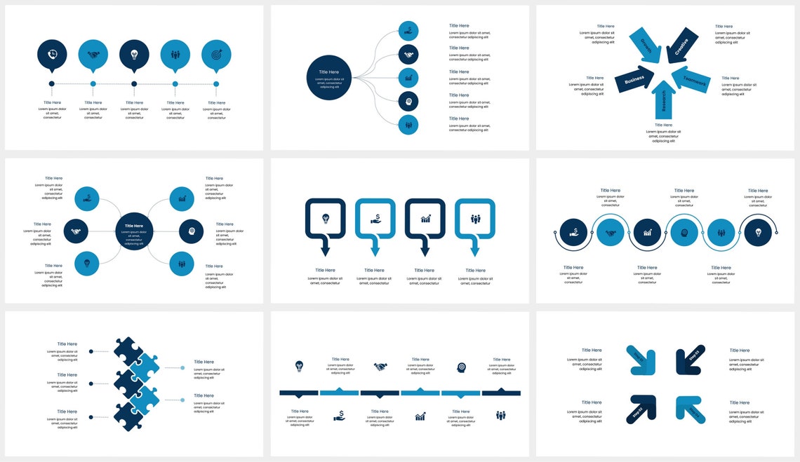 Blue Powerpoint Presentation Template Navy Dark Blue, Clean Business ...