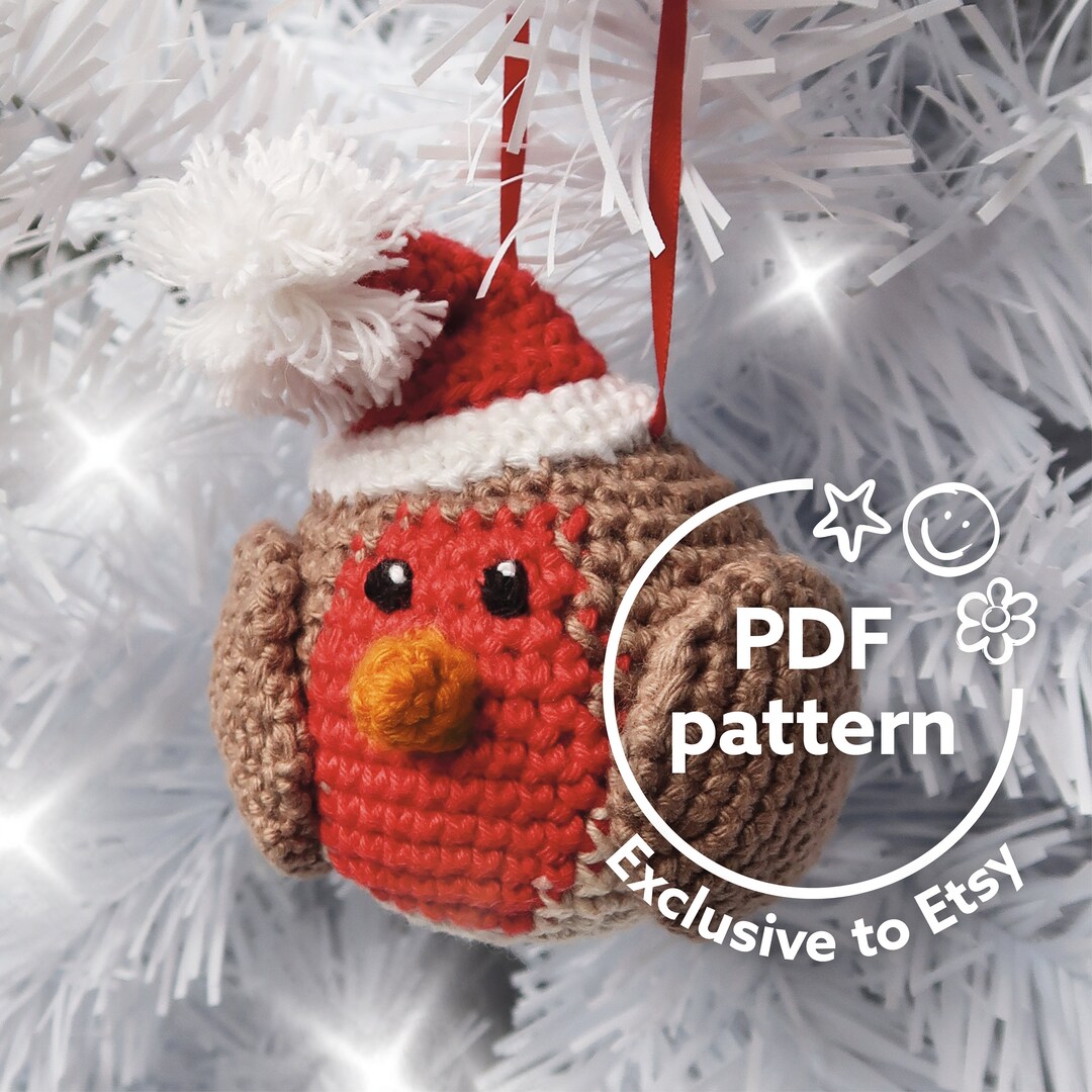 Robin Bauble Crochet Pattern, Amigurumi Christmas Tree Decoration - Etsy