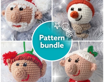 Crochet Pattern Bundle Christmas Creatures Bauble Set: | Etsy