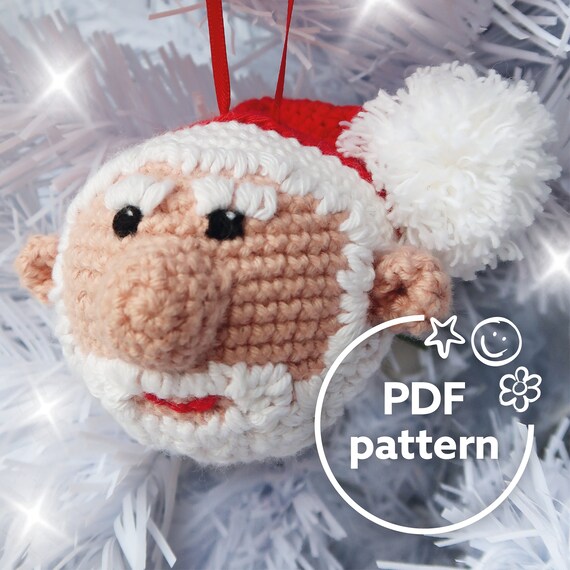 Santa Claus Bauble Crochet Pattern Amigurumi Christmas Tree | Etsy