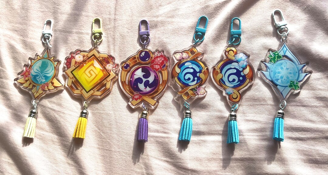 Genshin Impact Vision Keychains - Etsy