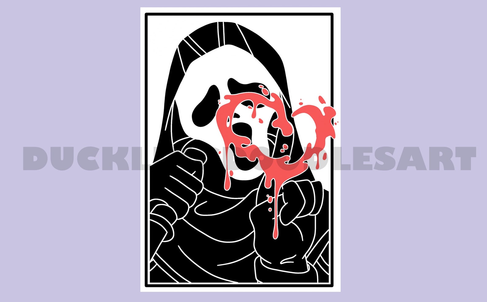 Ghostface Heart Sticker - Etsy