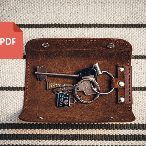 Leather Key Holder PDF Pattern. Leather Key Pouch. Keys Cover. | Etsy