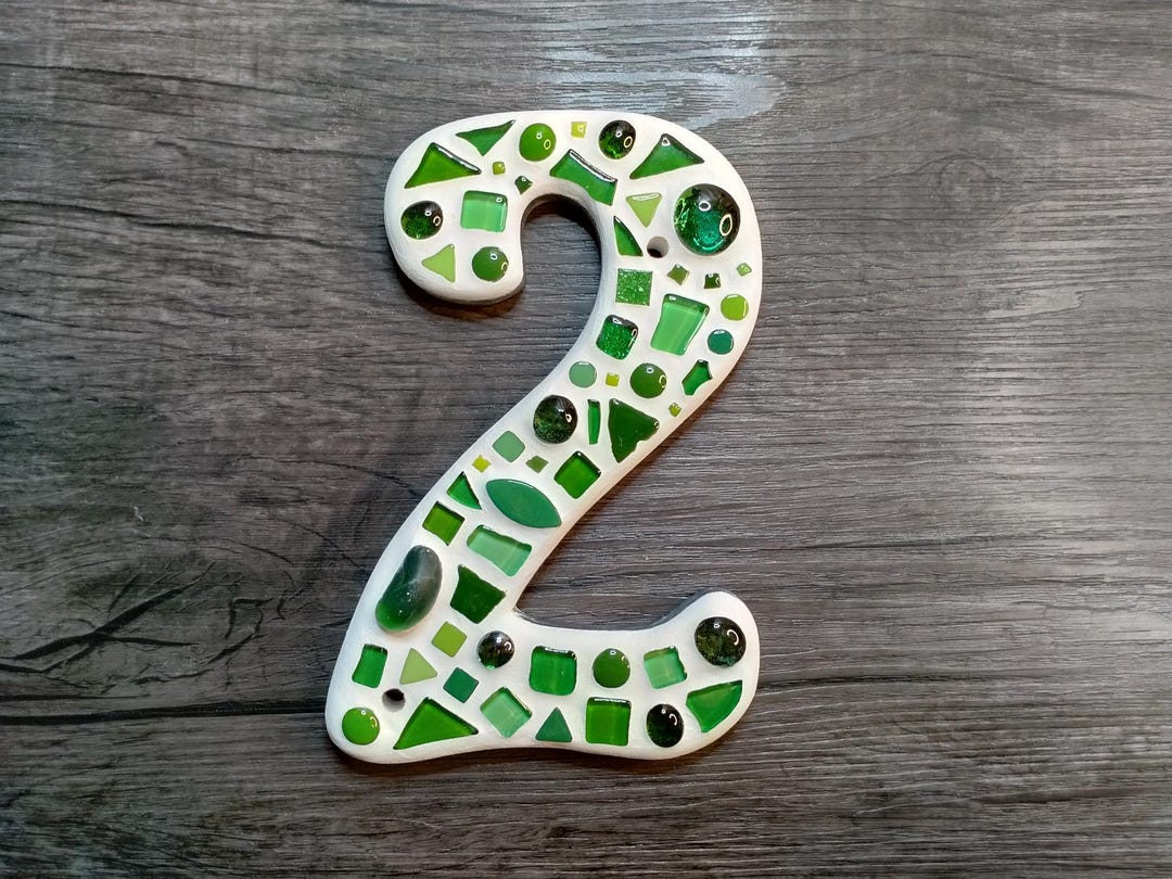 House Number 2 Mosaic Art Made of Glass and Ceramic**handmade** - Etsy