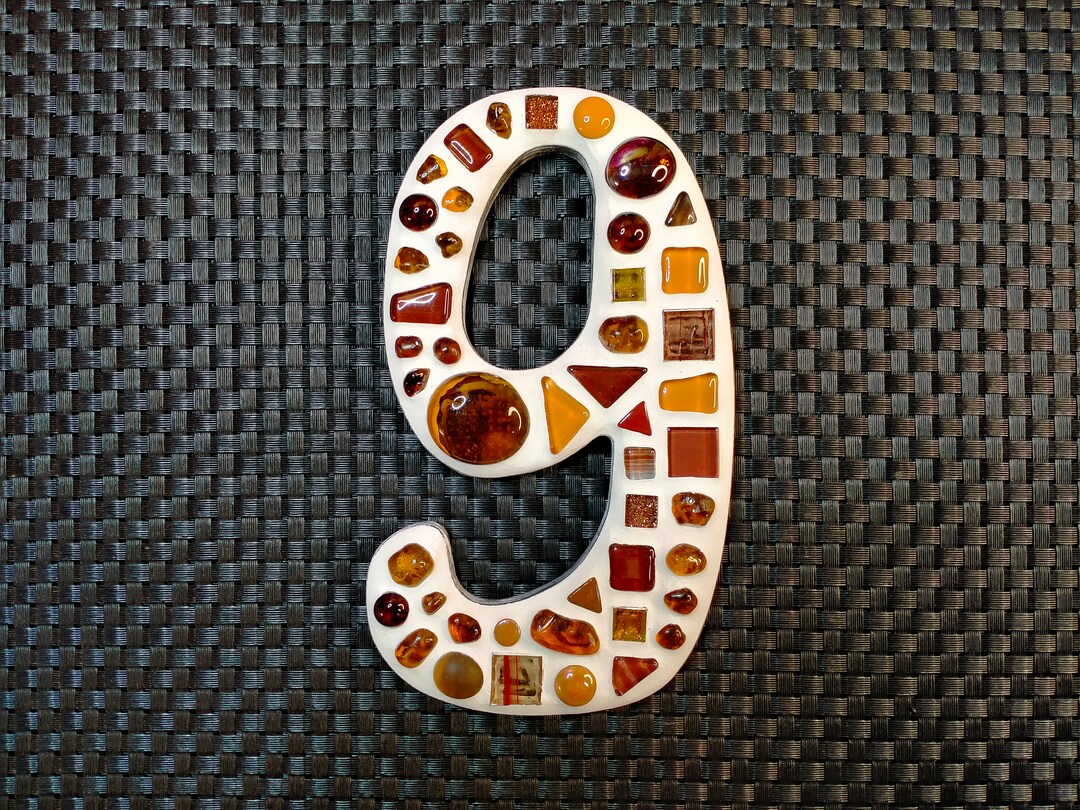 House Number 9 as Glass Mosaic**handmade** - Etsy
