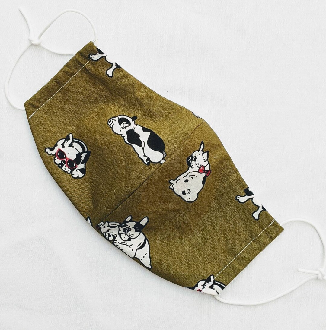 Reusable Face Mask, Breathable Cotton Mask, French Bulldog Fabric ...