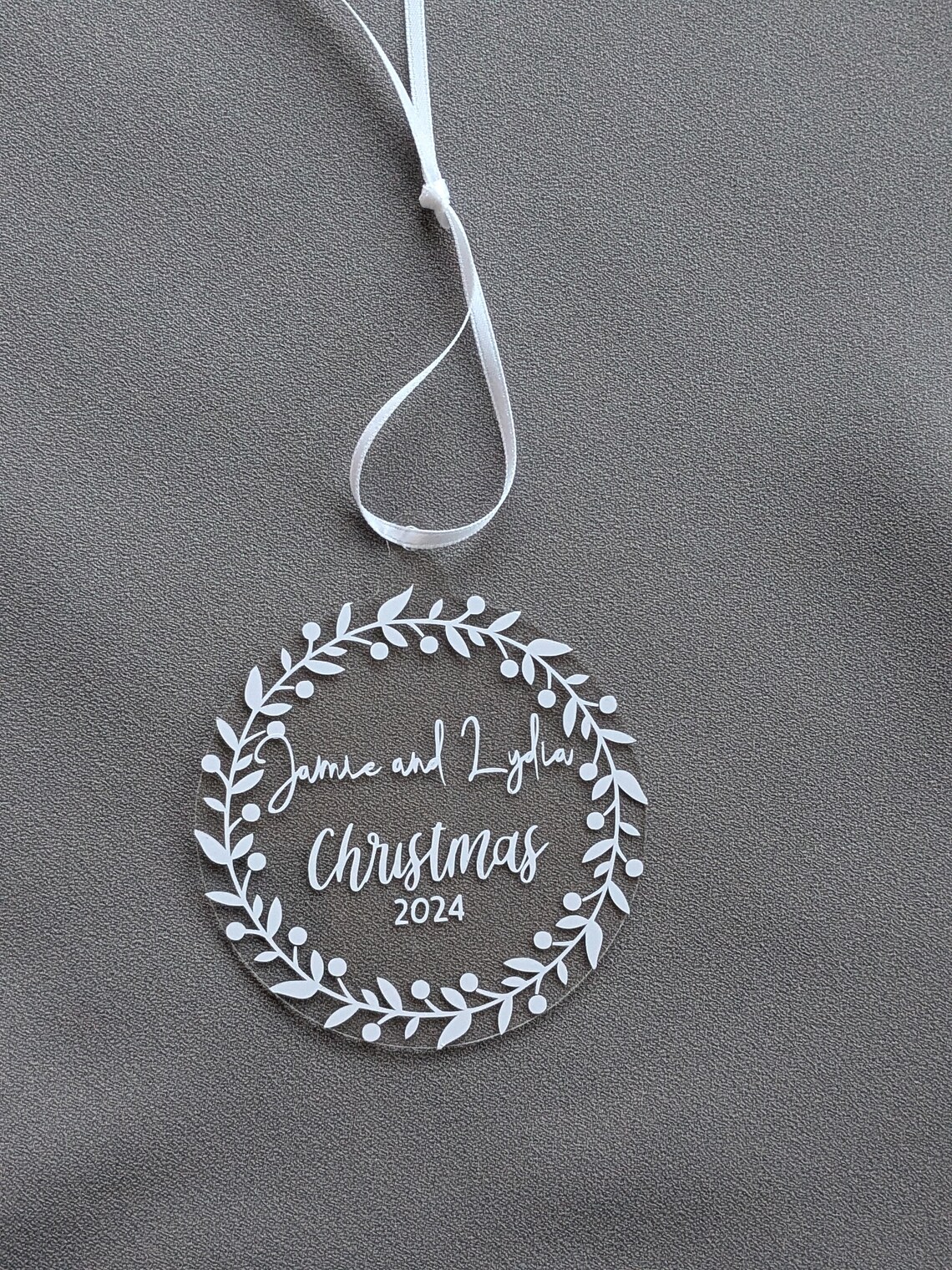 Personalised Acrylic Christmas Tree Decoration | Custom Name Bauble ...