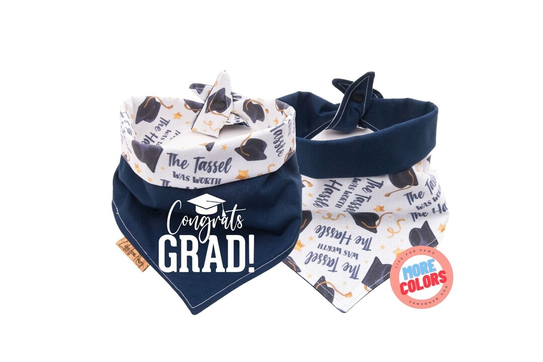 Reversible Dog Bandana - Graduation Announcement - Personalized Dog ...