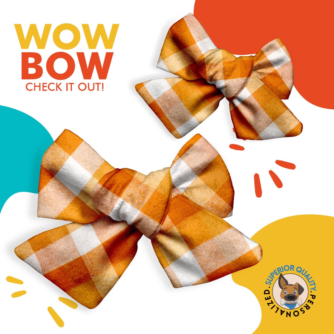 Dog Hair Bow Puppy Accessory Fall Winter Colors Flannel Dog Bow Pet ...