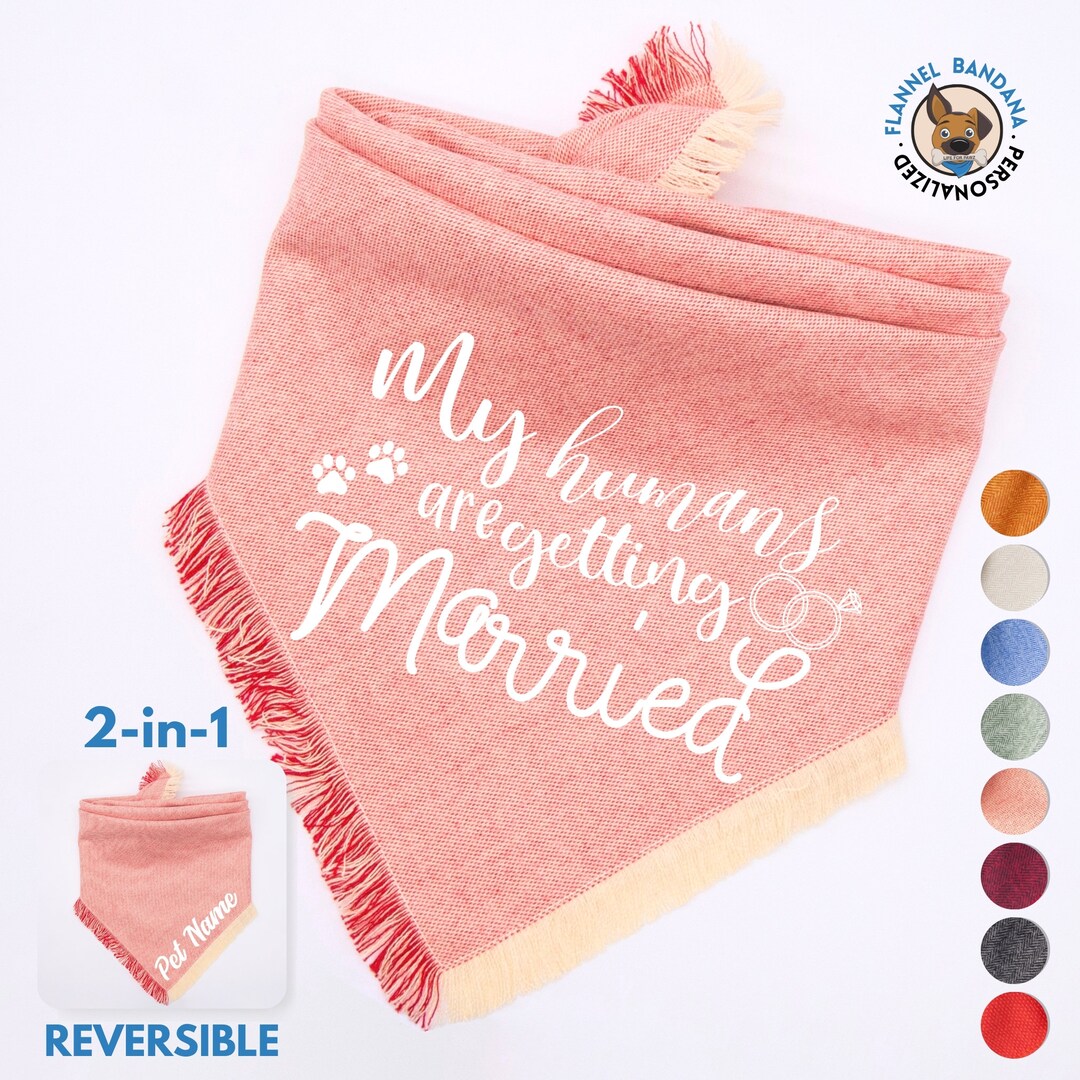 Custom Wedding Bandana, My Humans Are Getting Married, Wedding Attire ...