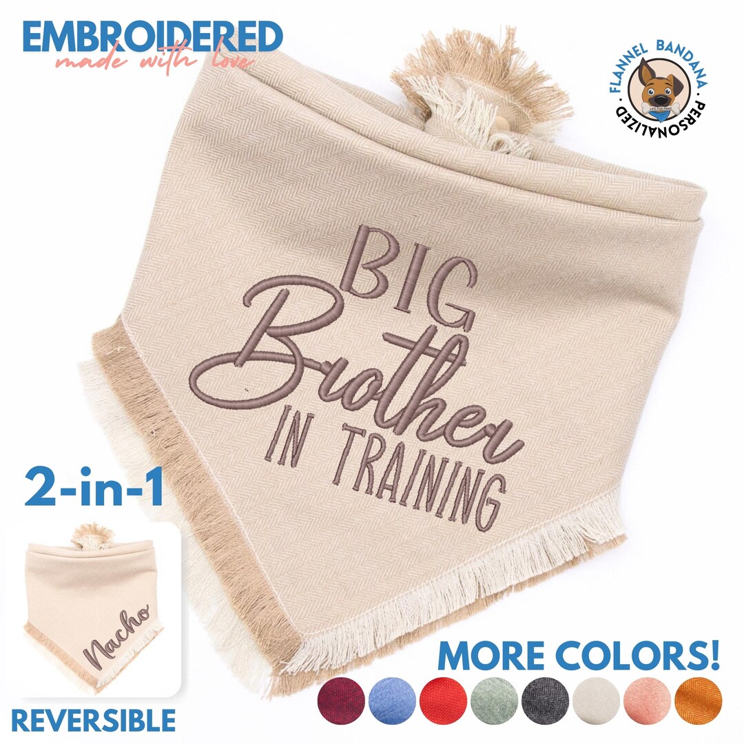 Big Brother in Training Dog Bandana, Baby Birth Pregnancy Announcement ...