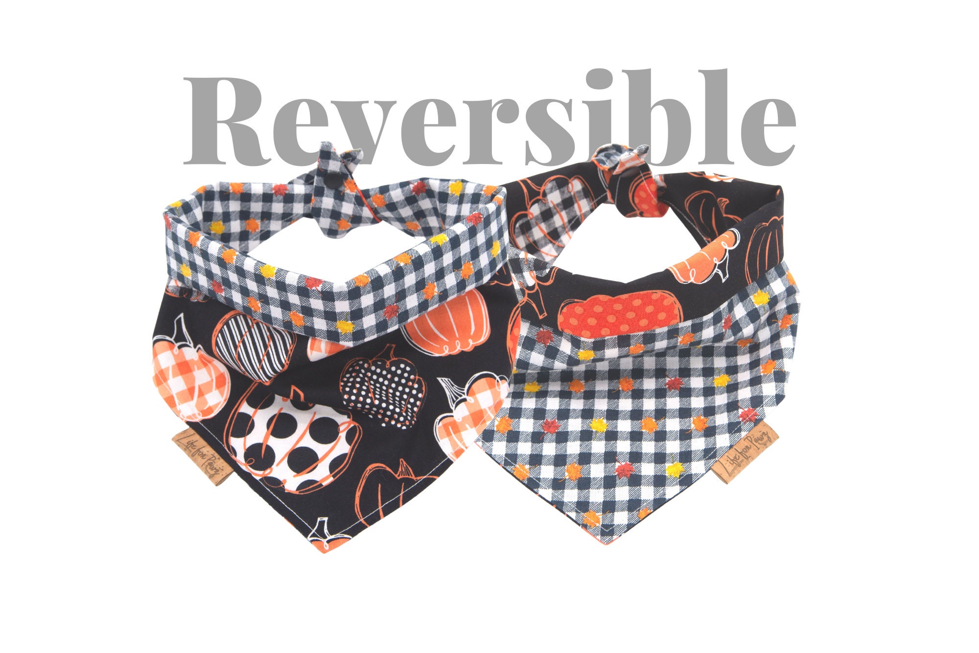 Fall Dog Bandana Pumpkin Reversible Bandana for Dogs Tie and - Etsy