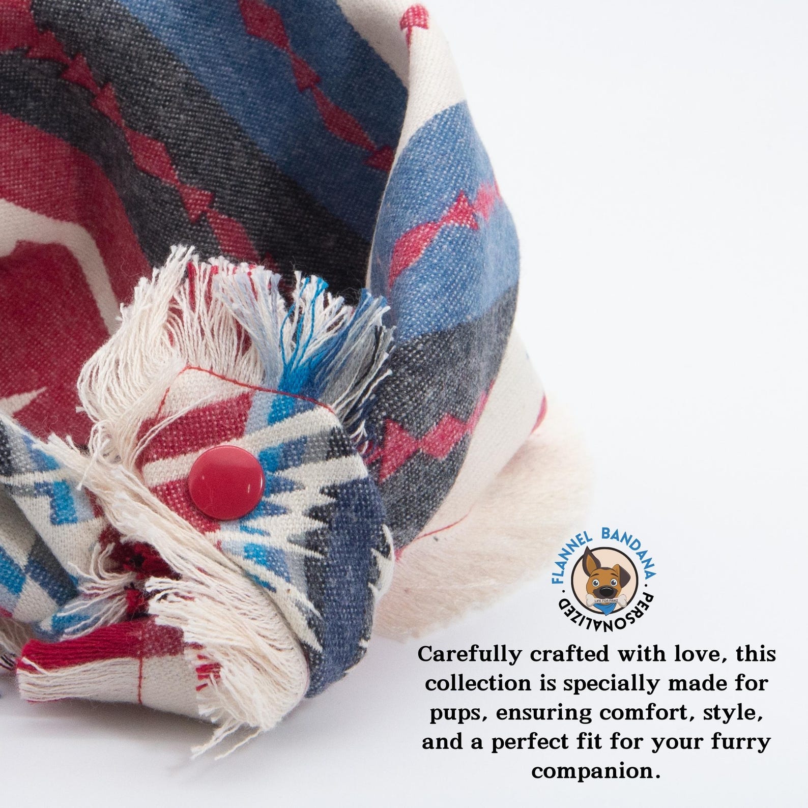 Personalized Dog Bandana: Reversible Flannel Pet Scarf With Embroidered ...