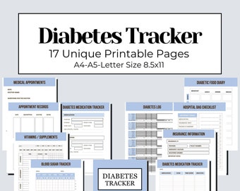 DIGITAL DOWNLOAD Blood Sugar Tracker, Type 2 Diabetes Journal ...